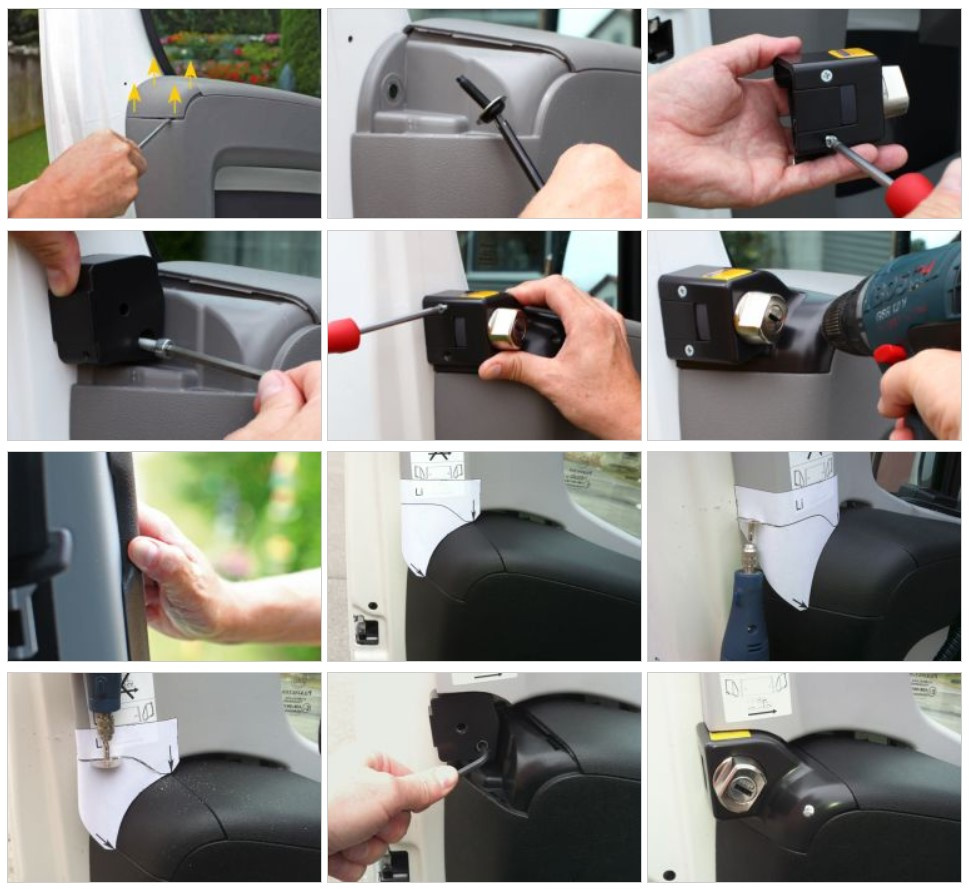 Blokady drzwi HEOSafe zestaw 4 szt. Ducato Boxer Jumper szary | Doposażenie \ Blokady i alarmy